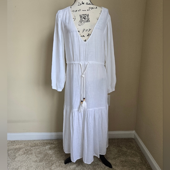 Joie | Dresses | Joie Linen Blend Beach Cover Up Dress Womens L White ...